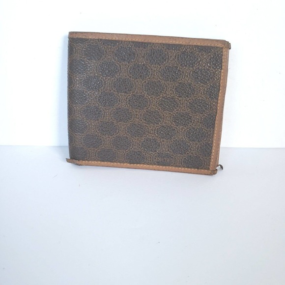 Celine | Bags | Celine Vintage Bifold Leather Brown Mens Wallet Medium ...